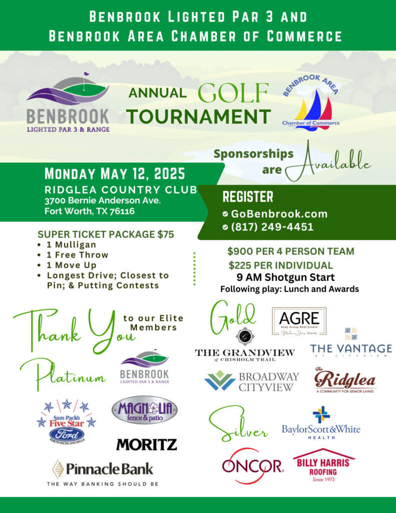 Annual Golf Tournament - BenBrook Area Chamber of Commerce